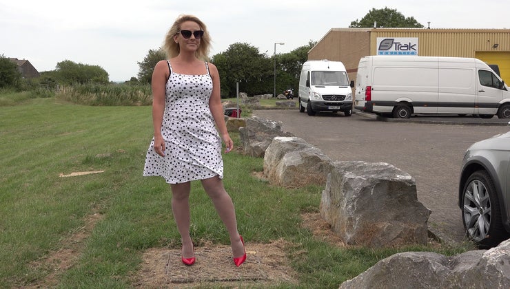 Amie Hosed Down In Her Cute Summer Dress