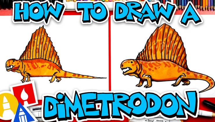 How To Draw A Dimetrodon | Art For Kids Hub