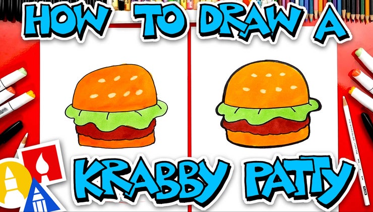 How To Draw A Krabby Patty From SpongeBob | Art For Kids Hub