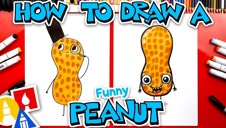 How To Draw A Funny Cartoon Peanut | Art For Kids Hub