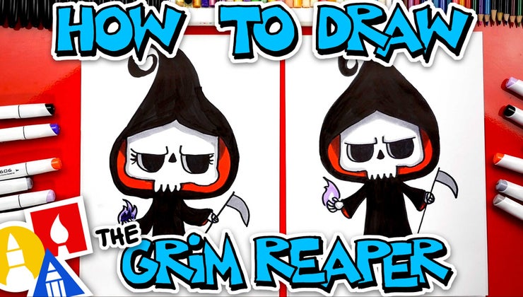 How To Draw The Grim Reaper Cute Cartoon