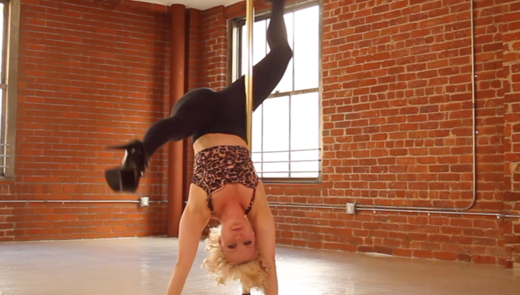 pole dance leg waves handstand brynn route tutorials
