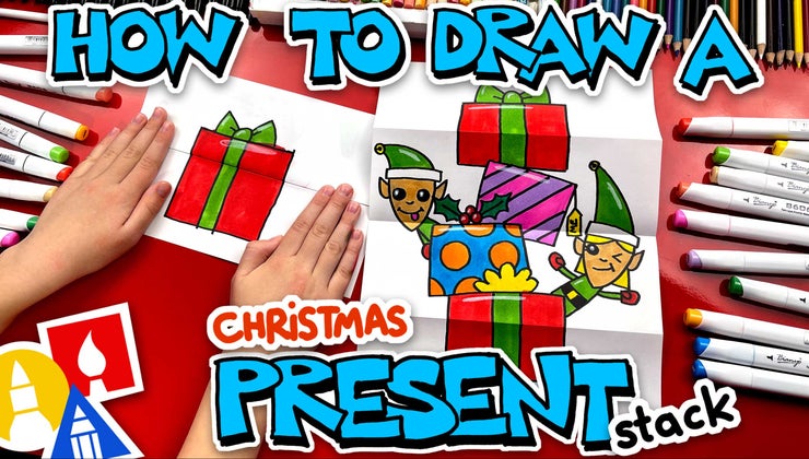 How To Draw A Funny Present Stack - Folding Surprise | Art For Kids Hub