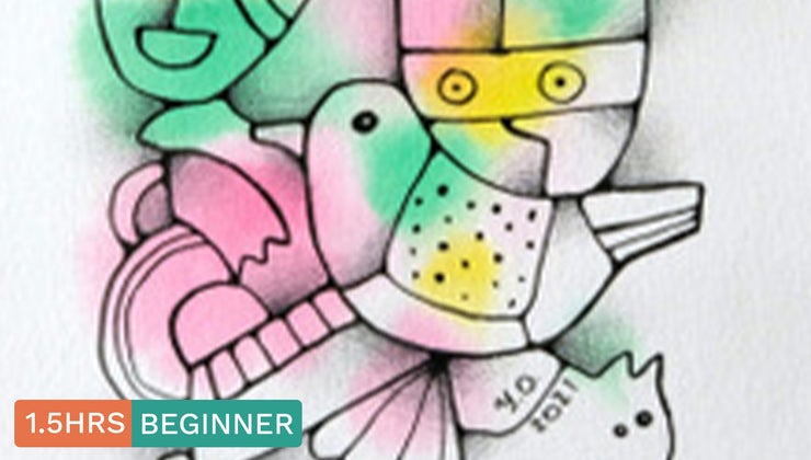 Simplifying Abstract Illustrations with Mixed Media | Etchr Studio