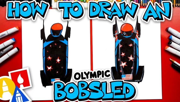How To Draw An Olympic Bobsled | Art For Kids Hub