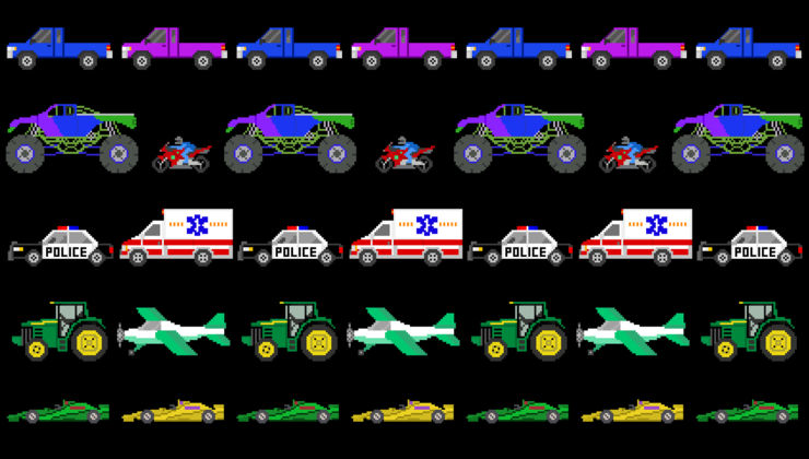 Vehicle Patterns - ABAB Patterns | The Kids' Picture Show