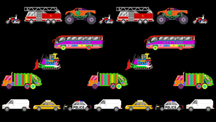 Vehicle Patterns 4 - ABC Patterns | The Kids' Picture Show