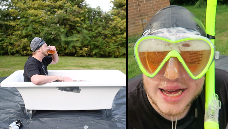 Beer Bath Challenge (Bathing In 200+ Beers) | Where's My Challenge