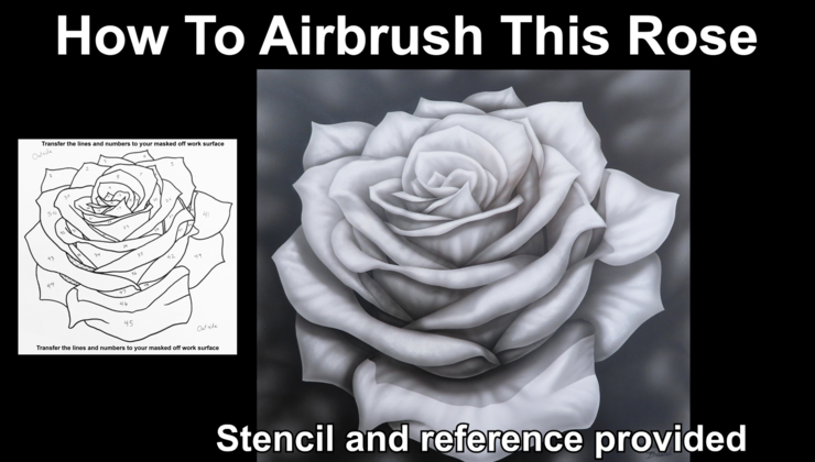 How to airbrush a black and white rose | Airbrush University
