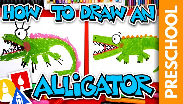 How To Draw An Alligator (Letter A) - Preschool | Art For Kids Hub