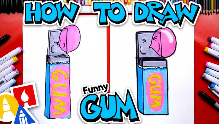 How To Draw A Funny Pack Of Gum | Art For Kids Hub