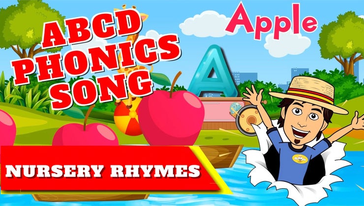 ABCD Alphabet Phonics Song with letters. Educational video