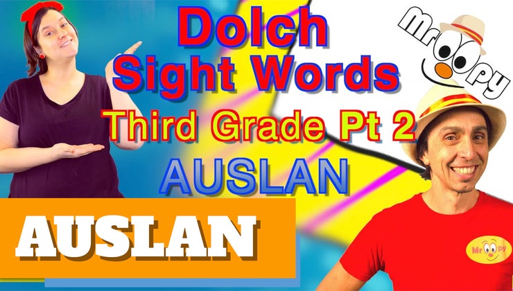 Dolch Sight Words with Auslan, Australian Sign Language.