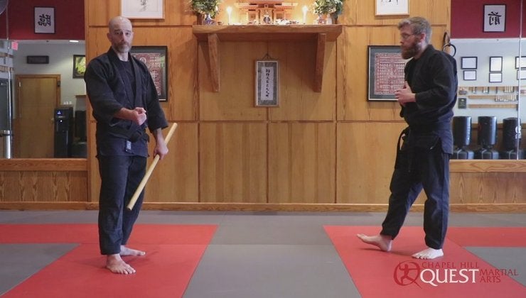 Hanbo Lunge Punch Defense 1 - Koshi Ori | Quest Jiu-Jitsu and Self-Defense