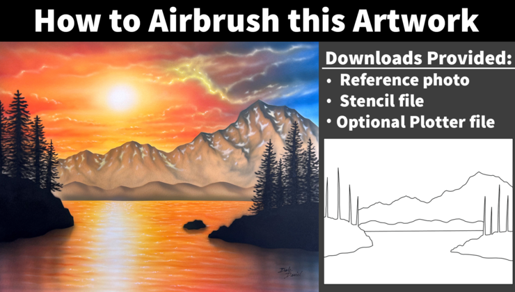 Follow along Mountain Sunset Painting | Airbrush University