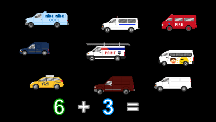 Vehicle Math - Addition 3 | The Kids' Picture Show