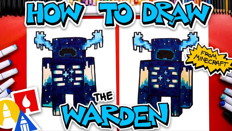 How To Draw The Warden From Minecraft | Art For Kids Hub