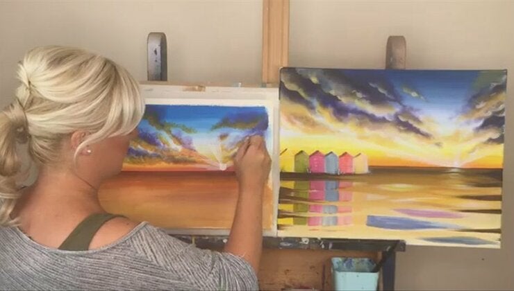 Paint Along - Beachhuts