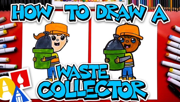 How To Draw A Waste Collector - Labor Day | Art For Kids Hub