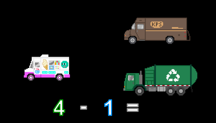 Vehicle Math - Subtraction 2 | The Kids' Picture Show