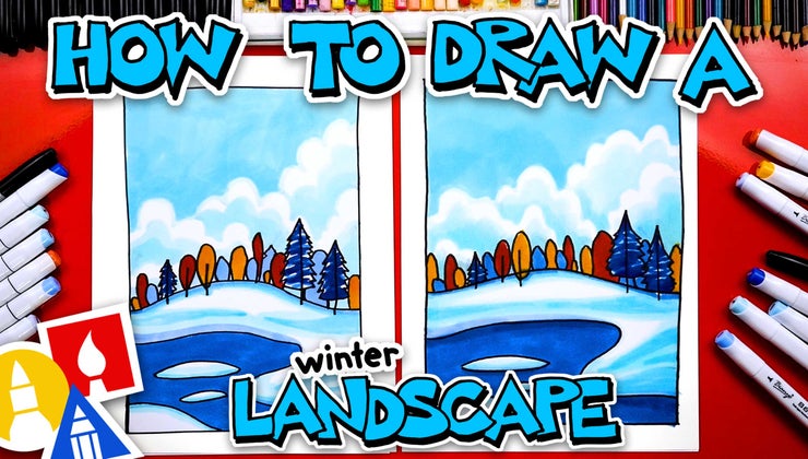 How To Draw A Winter Landscape - version 2