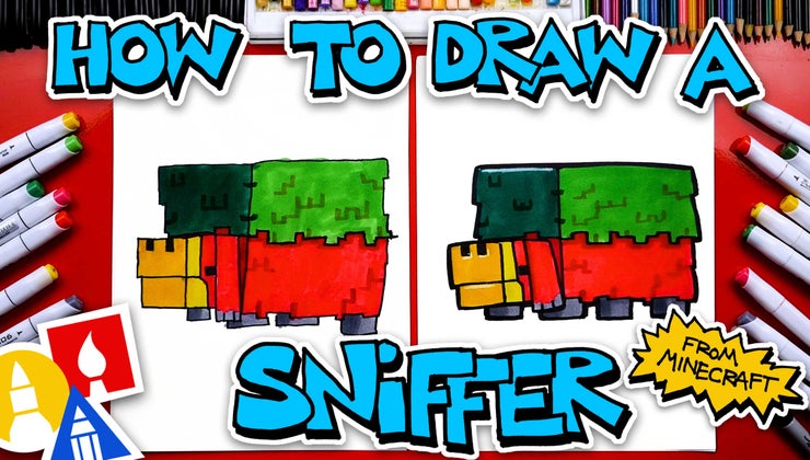 How To Draw A Sniffer From Minecraft | Art For Kids Hub