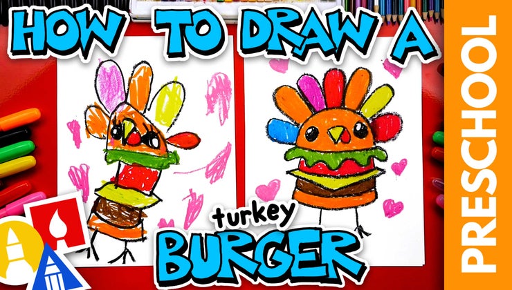 How To Draw A Turkey Burger - Preschool