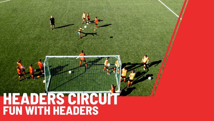 Headers circuit / Kids soccer training drill for headers | ADVANCE.FOOTBALL