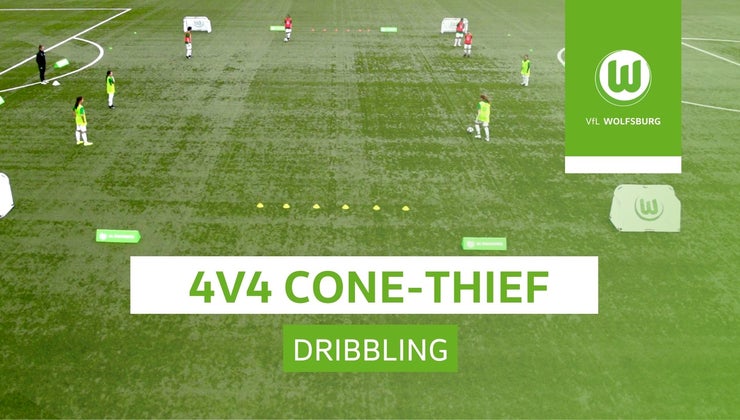 4v4 Cone-Thief | Dribbling / Fun Game for youth training | ADVANCE.FOOTBALL