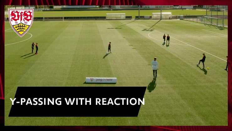 Y-Passing with reaction / Youth soccer drill for passing | ADVANCE.FOOTBALL