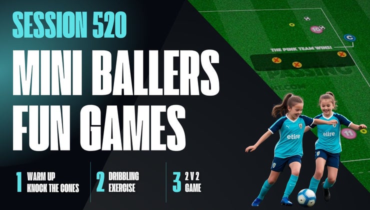 Session 520: Mini Ballers- Knock the Cones, Movement & 2 v 2