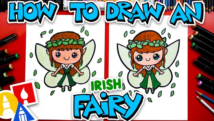How To Draw An Irish Fairy For St. Patrick’s Day ☘️ | Art For Kids Hub