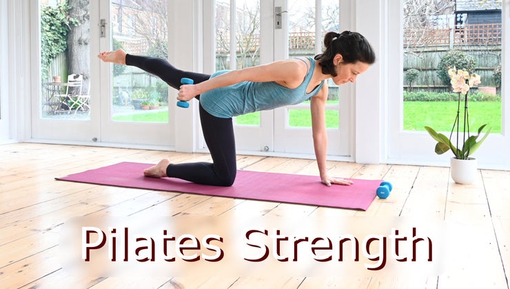 Full Body Pilates With Light Weights & Overball #96