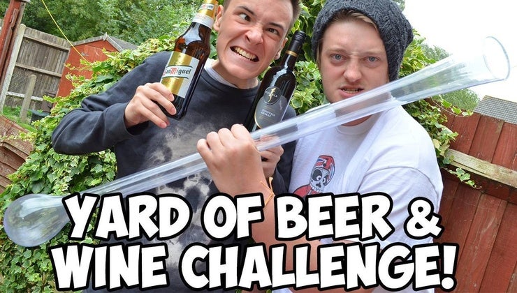 Yard Of Beer And Wine Challenge - Vomit Alert | Where's My Challenge