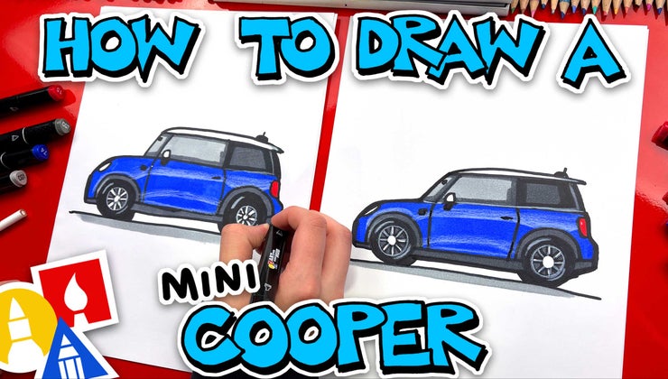 How To Draw A Mini Cooper: Easy Step-by-Step Directed Drawing! | Art ...