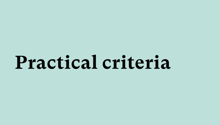 Practical criteria