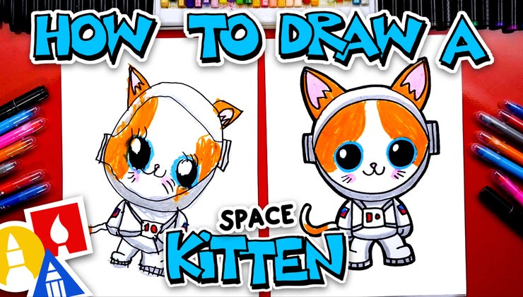 How To Draw A Space Kitten Astronaut