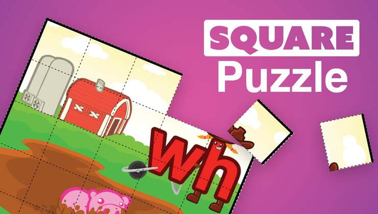 Kids Club | Square Puzzle "wh"