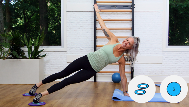 Mix it Up Pilates Mat Flow with Gliders and Small Ball (video)