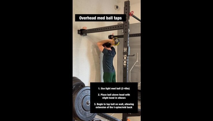 OVERHEAD MEDICINE BALL TAPS