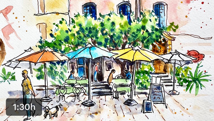 Loose Urban Scenes, Simplified: Ink & Watercolour