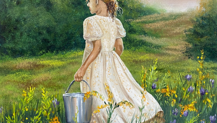 The Milk Maiden (oil over acrylic) (£18.99 GBP)