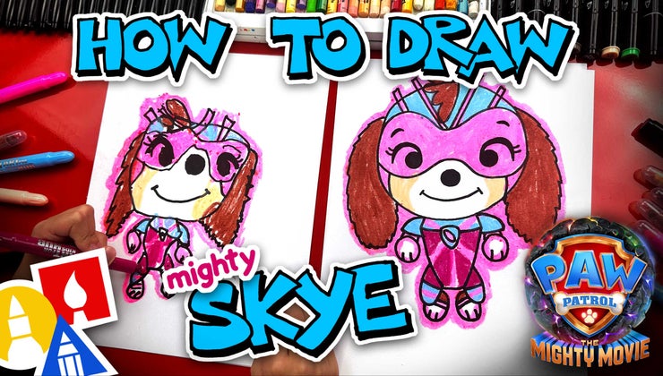 How To Draw Skye From Paw Patrol: The Mighty Movie