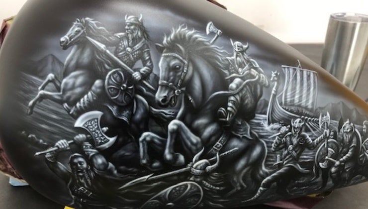 How to airbrush running viking warriors and horses | Airbrush University