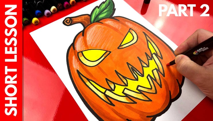 How To Color A Cool Jack-O-Lantern - Short Lesson Part 2