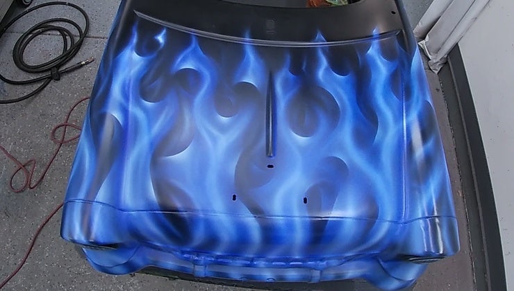 How to airbrush blue realistic fire - demo 3 | Airbrush University