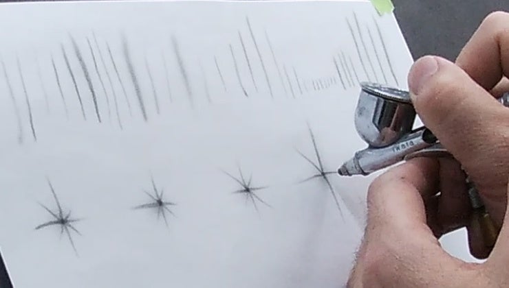 Practice drill to airbrush lines and stars | Airbrush University