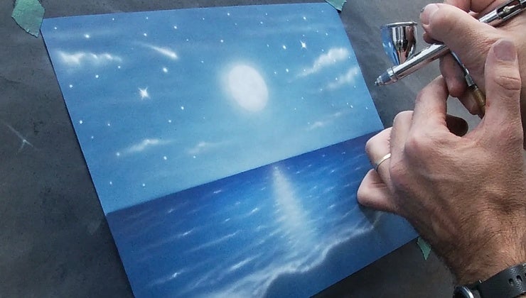 How to airbrush a simple ocean scene | Airbrush University