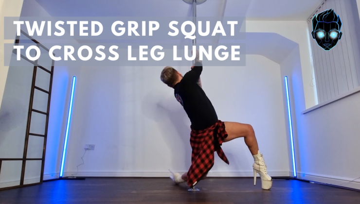 Twisted Grip Squat To Cross Leg Lunge | The Pole Wizard