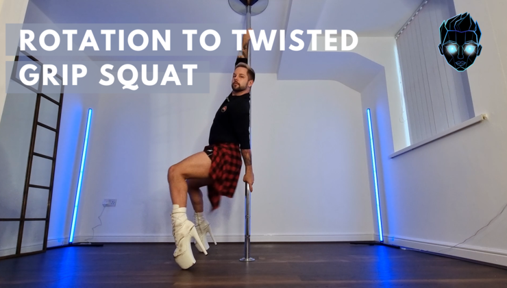 Rotation To Twisted Grip Squat | The Pole Wizard